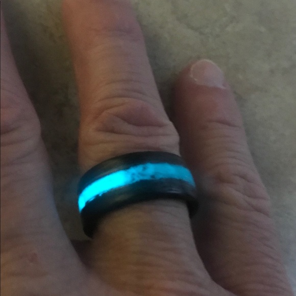 Jewelry | Aqua Blue Carbon Fiber Ring | Poshmark
